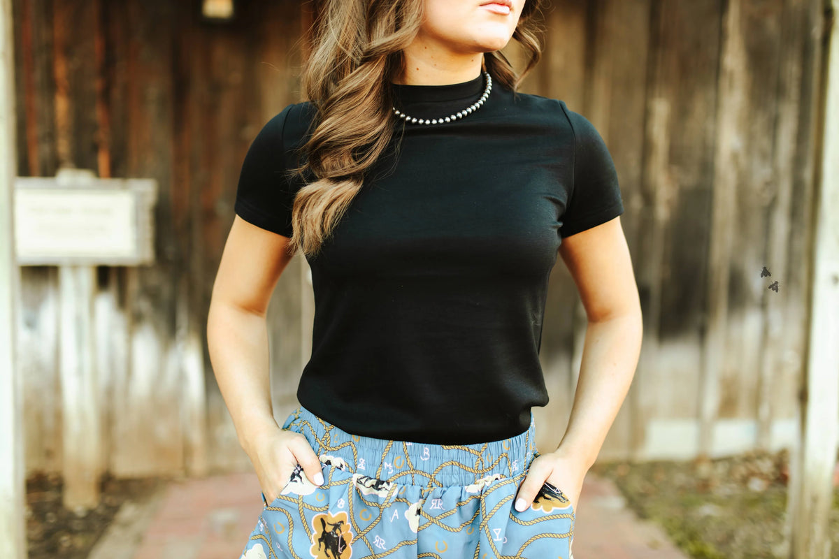 *Restocked*CLOUD BASIC SNUG TEE *MIDNIGHT – Chic.Texas